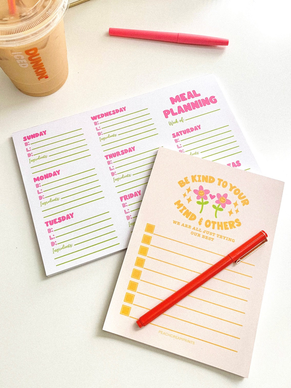 BE KIND CHECKLIST NOTEPAD – peachcreamprints