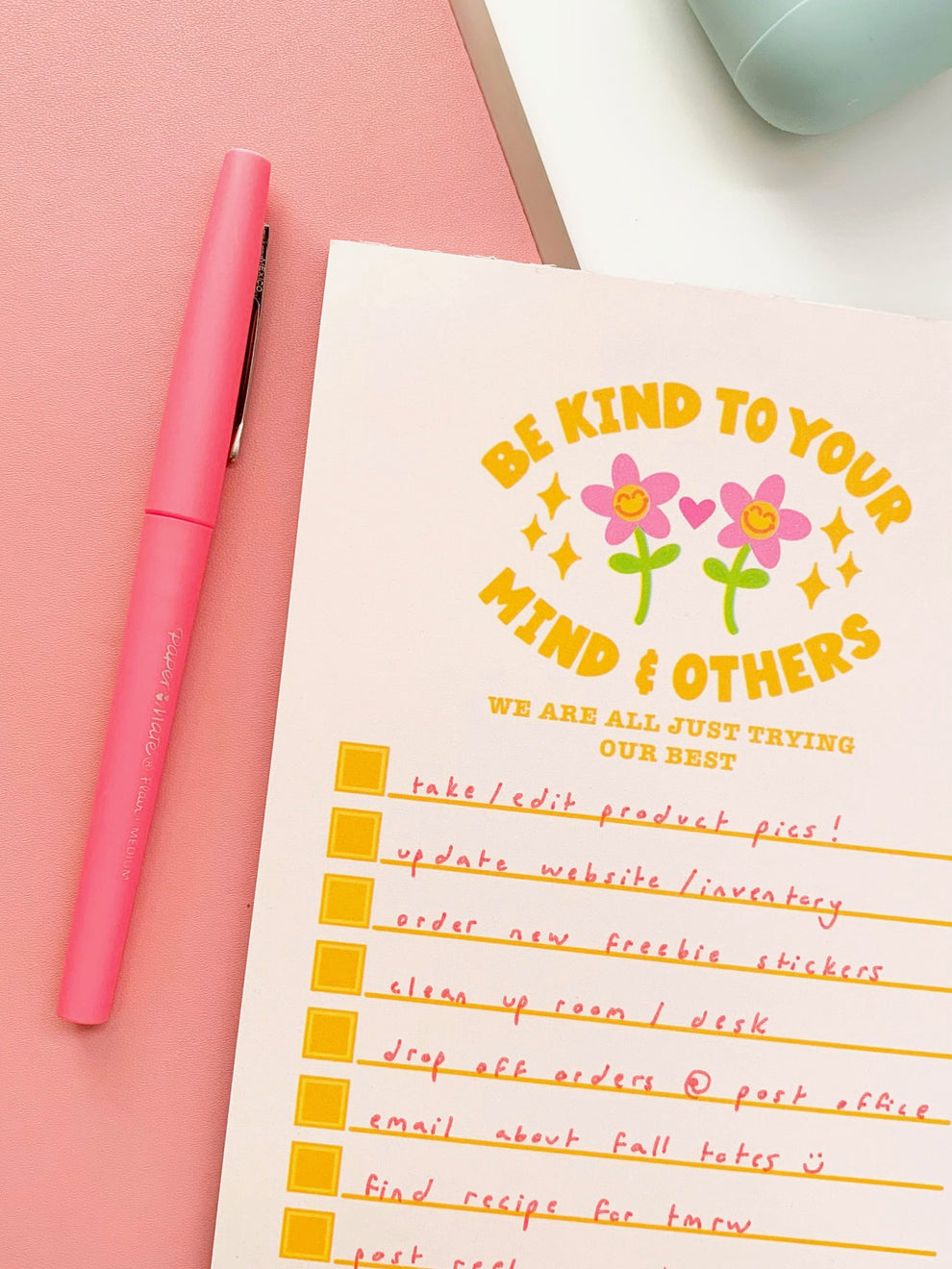 BE KIND CHECKLIST NOTEPAD – peachcreamprints