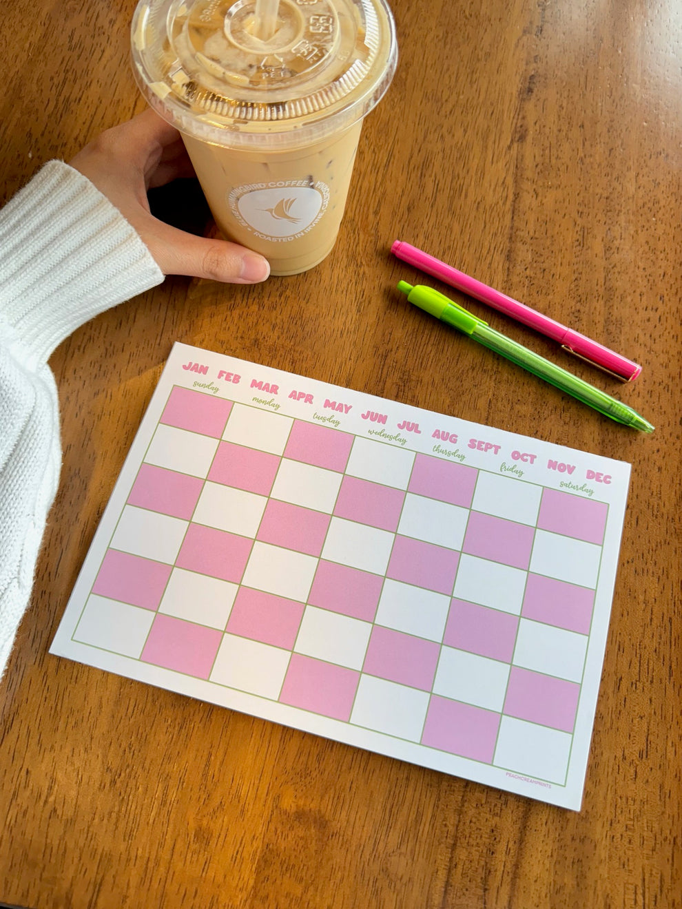 MONTHLY CALENDAR NOTEPAD – peachcreamprints