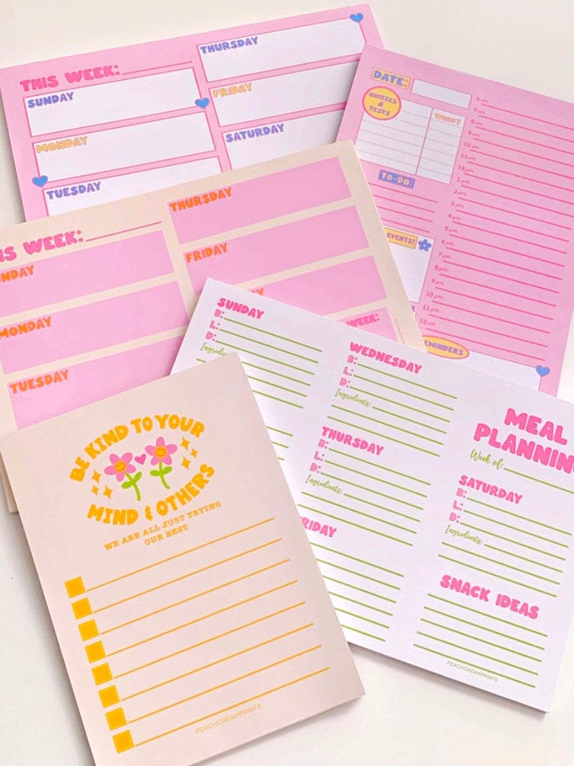 BE KIND CHECKLIST NOTEPAD – peachcreamprints