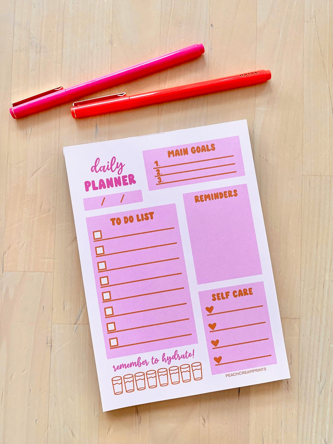 MINI DAILY PLANNER NOTEPAD – peachcreamprints